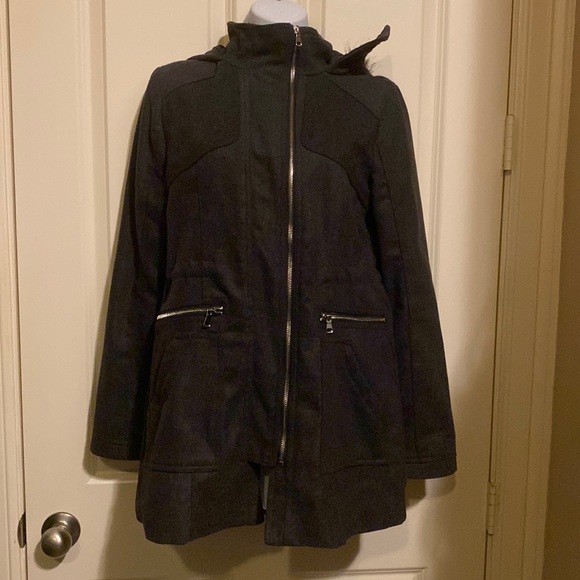 Rue21 | Jackets & Coats | Charcoal Hooded Wool Coat By Rue 2 | Poshmark